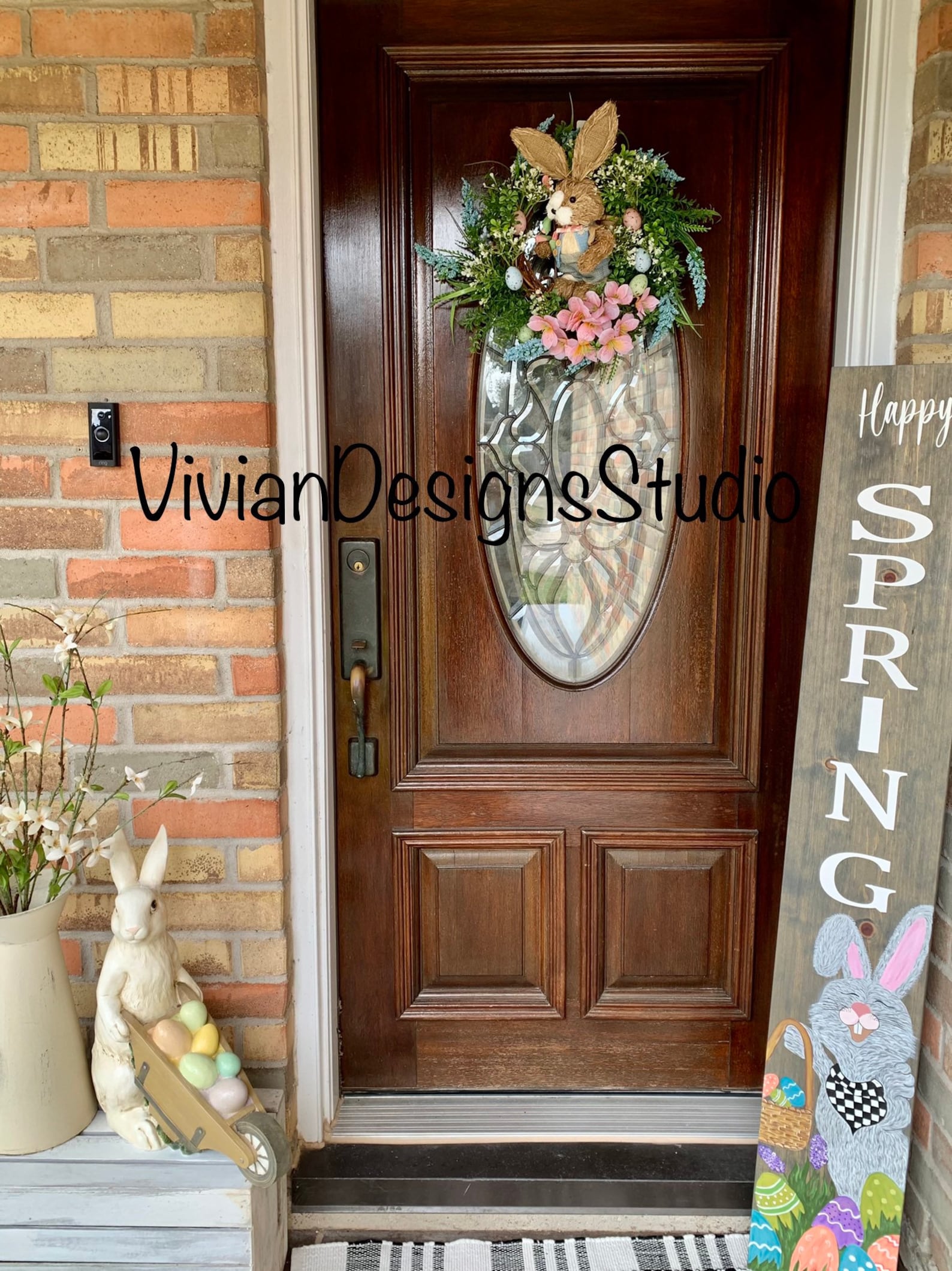 Spring Porch Leaner Handmade Easter Home Decor happy - Etsy