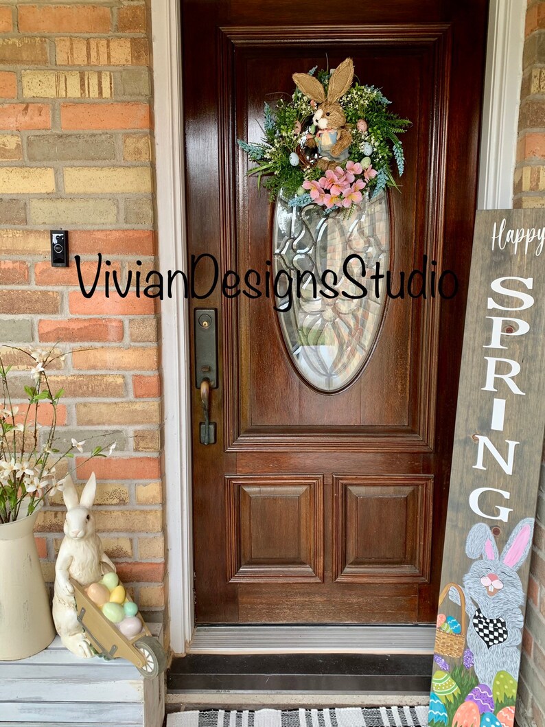 Spring Porch Leaner Handmade Easter Home Decor happy - Etsy