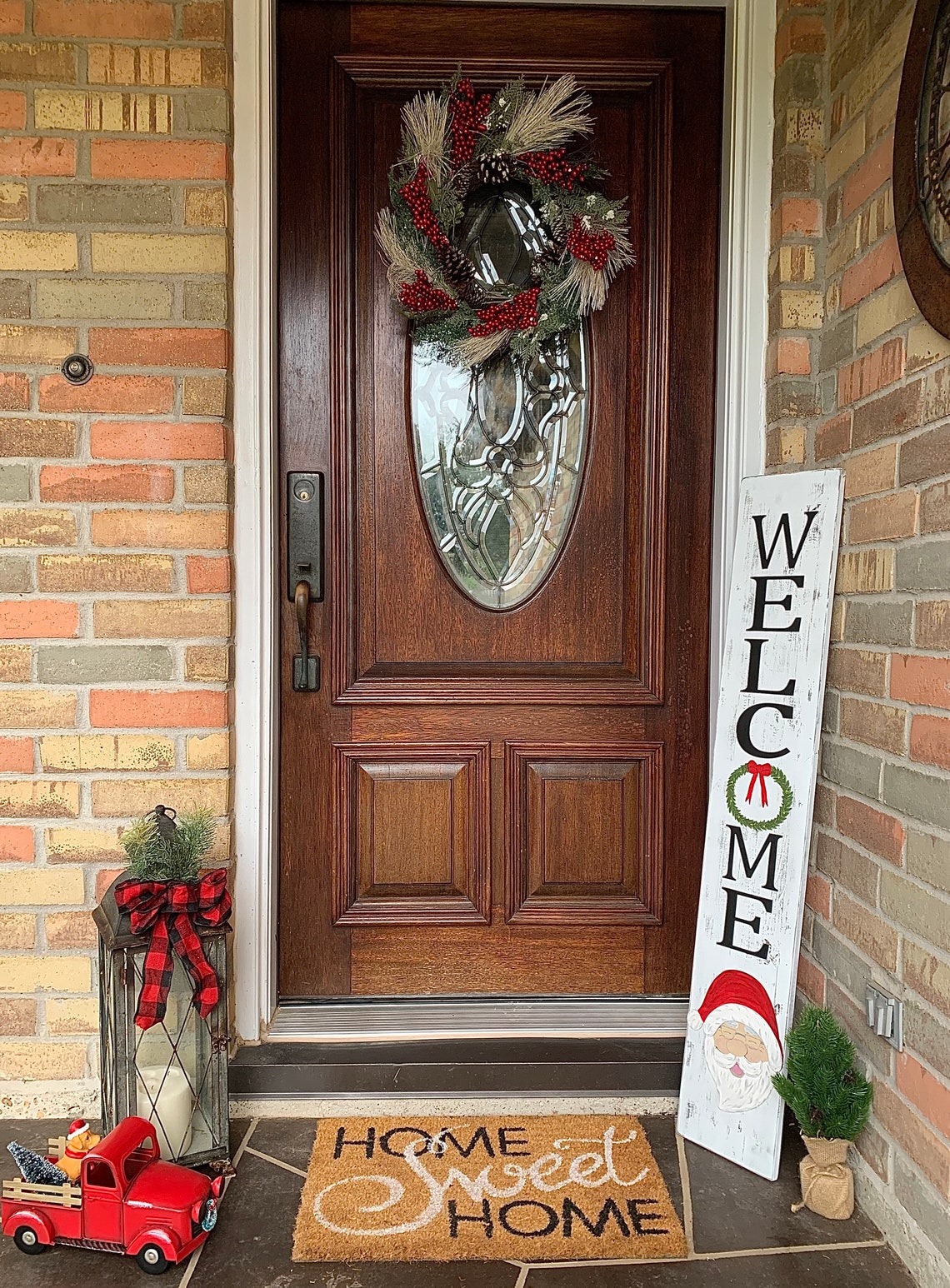 Welcome Porch Leaner Christmas Sign Santa Claus Christmas Home | Etsy