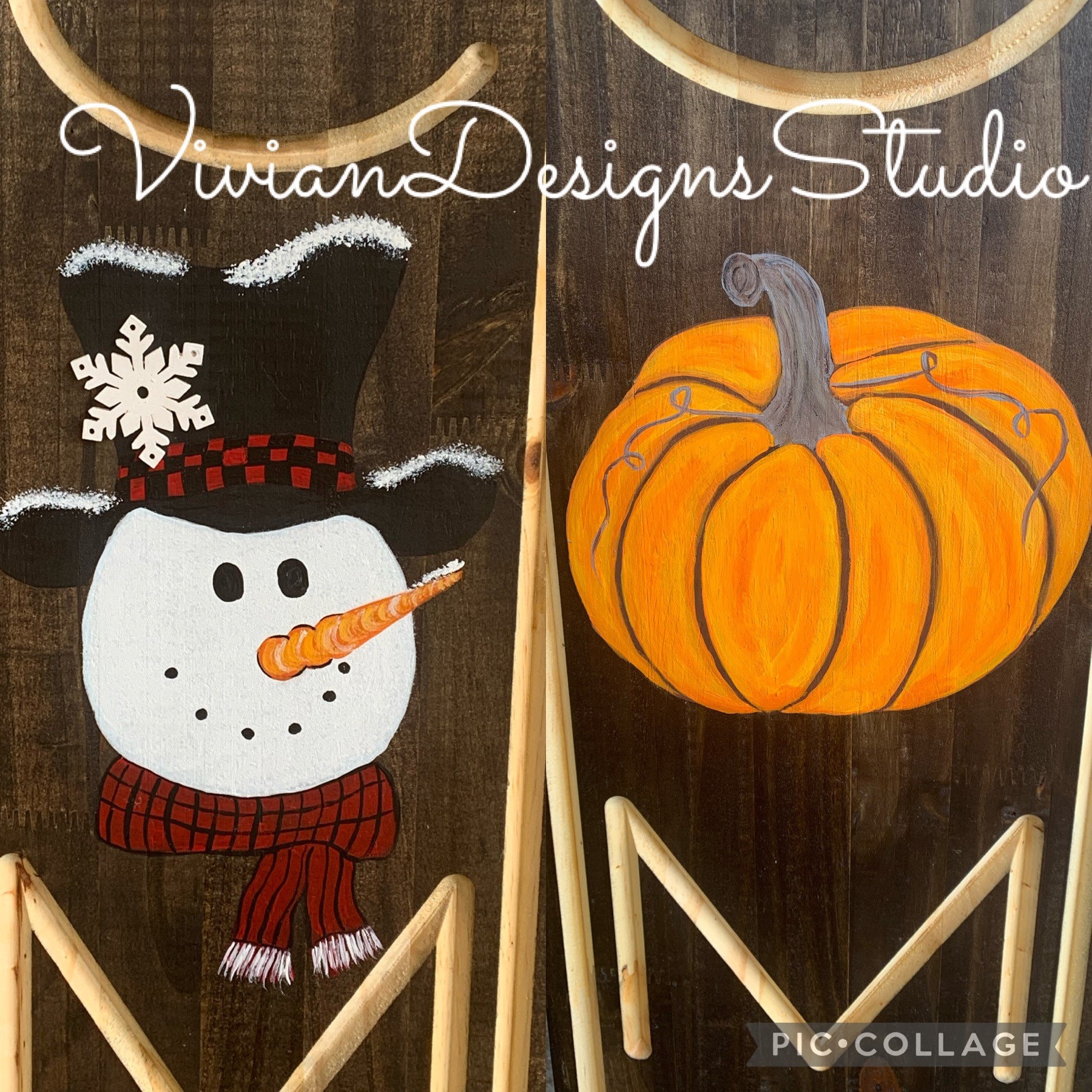 Porch Leaner Fall Winter Sign Double Sided Porch Leaner welcome ...