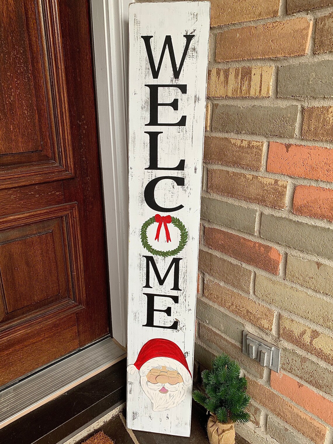 Welcome Porch Leaner Christmas Sign Santa Claus Christmas Home | Etsy