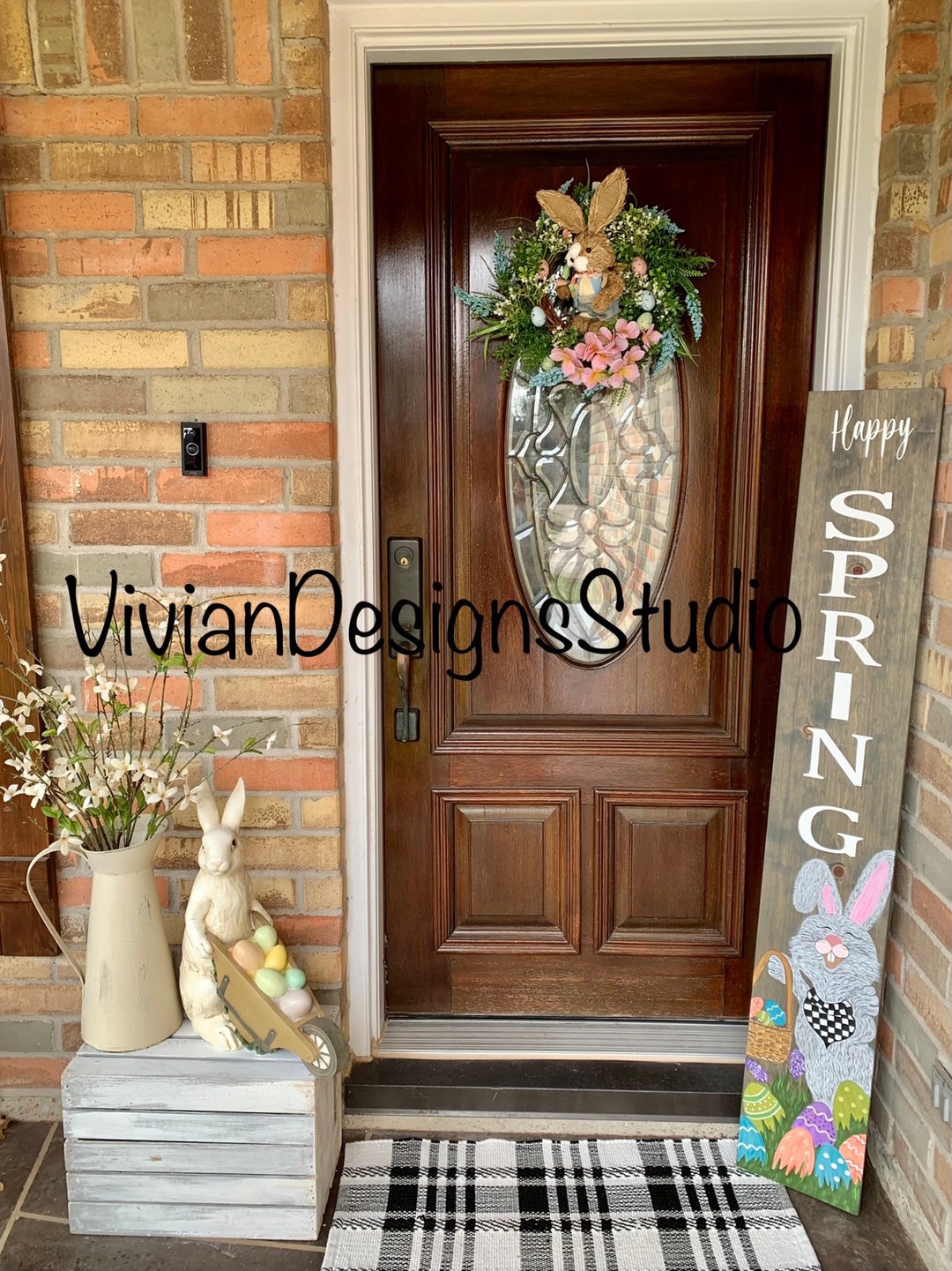 Spring Porch Leaner Handmade Easter Home Decor “happy Spring”,spring ...