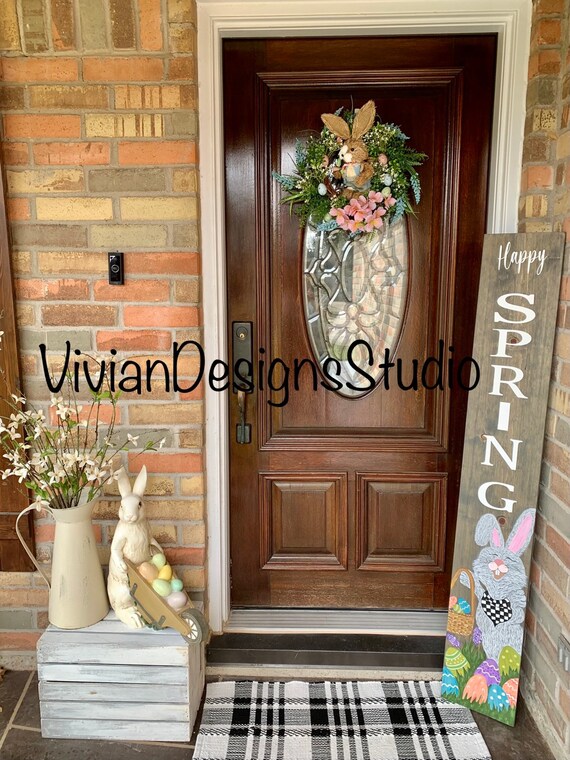 Spring Porch Leaner Handmade Easter Home Decor happy - Etsy