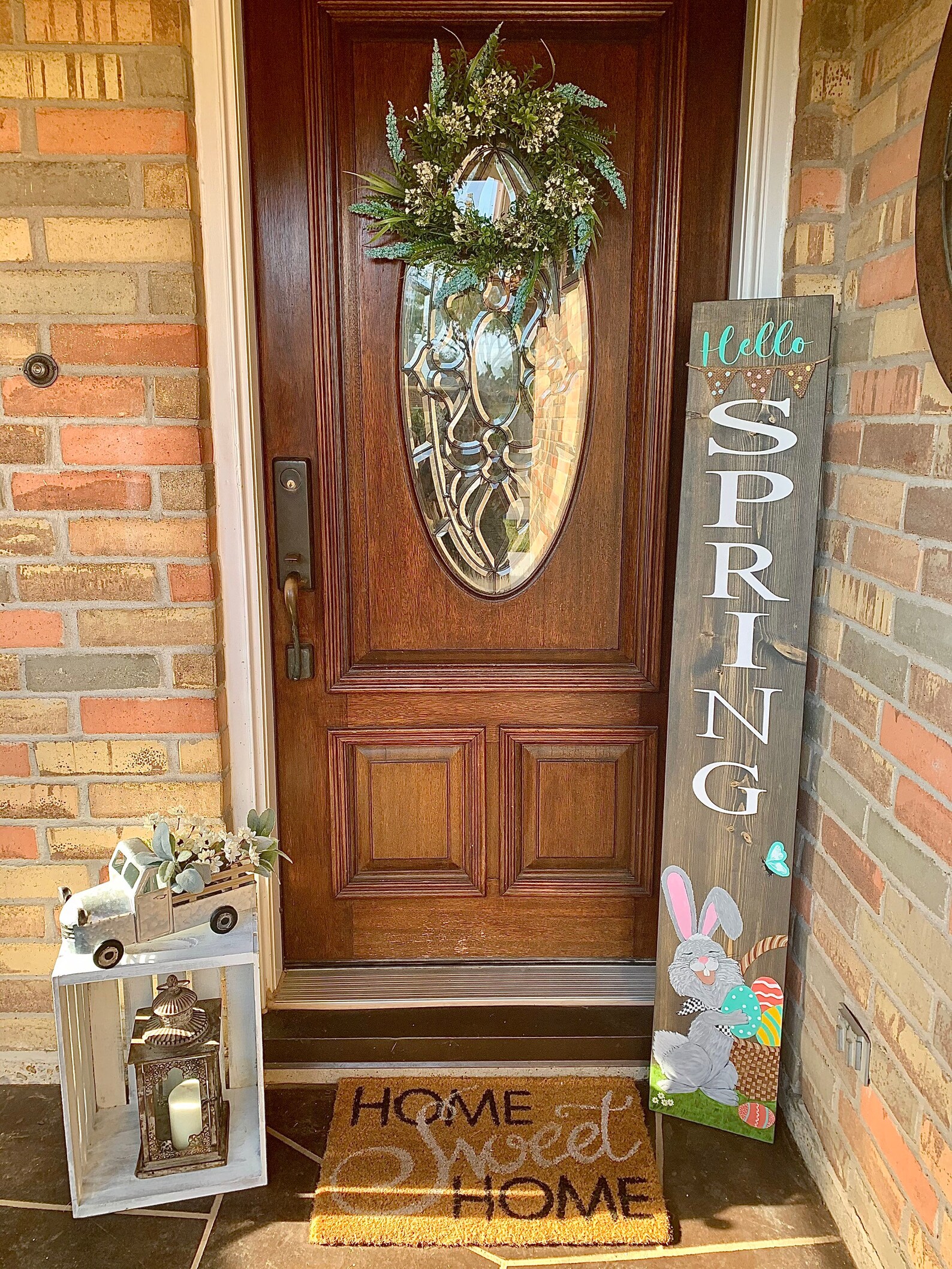 Hello Spring Porch Leaner ,spring Porch Sign,easter Bunny Board ...