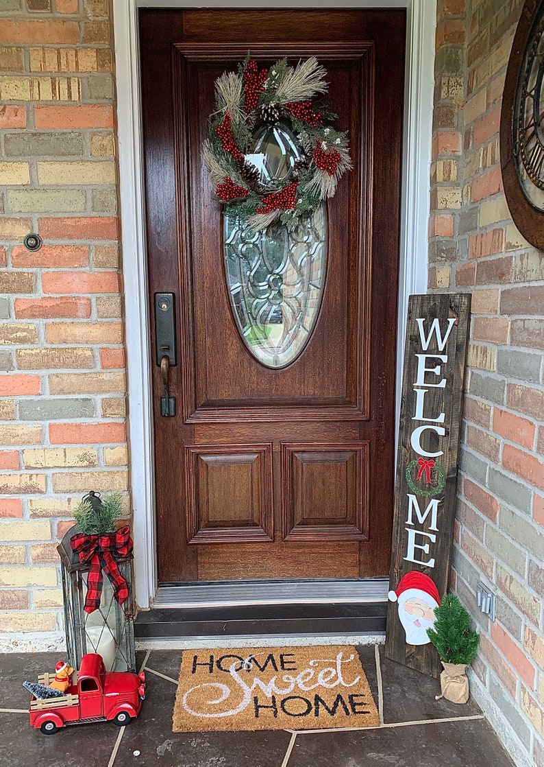 Welcome Porch Leaner Christmas Sign Santa Claus Christmas Home | Etsy