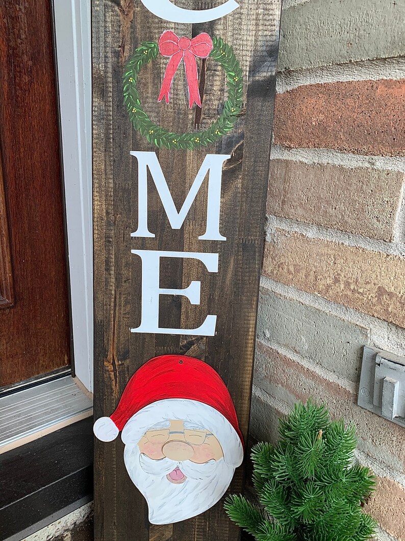 Welcome Porch Leaner Christmas Sign Santa Claus Christmas Home - Etsy