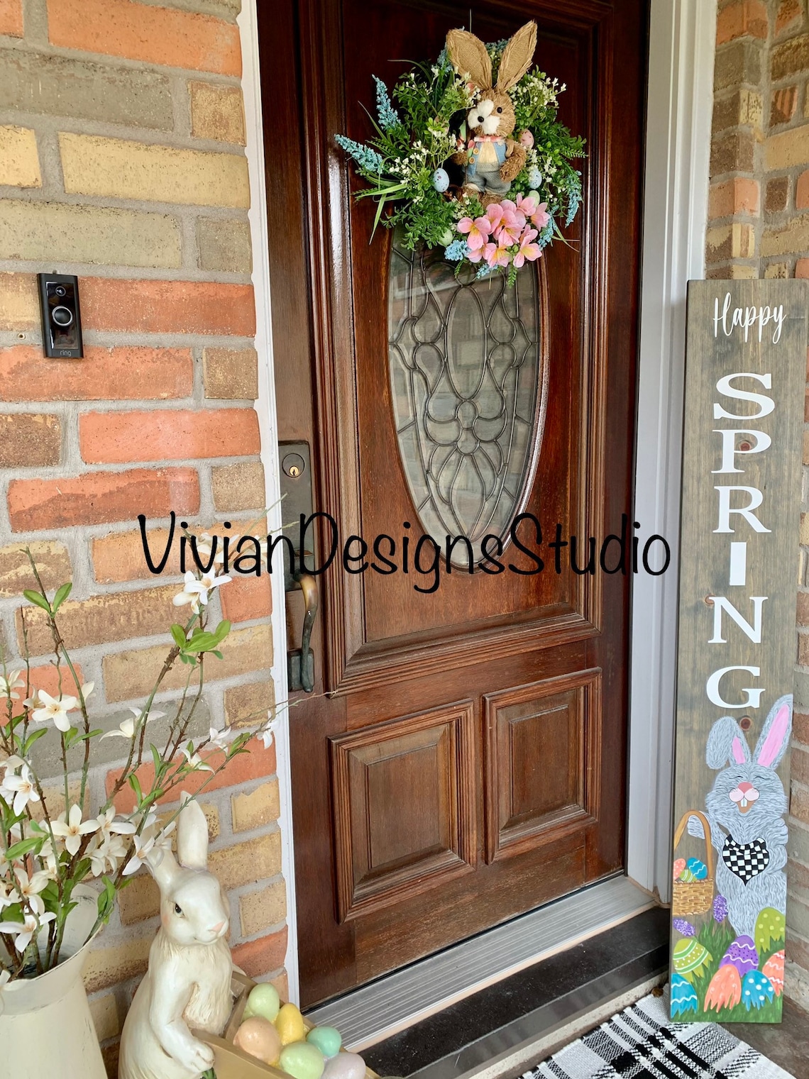 Spring Porch Leaner Handmade Easter Home Decor happy - Etsy