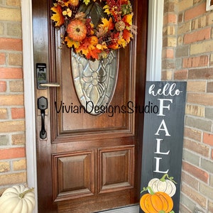 Hello Fall Porch Leaner,front Porch Sign Fall Sign , Sunflower Porch ...
