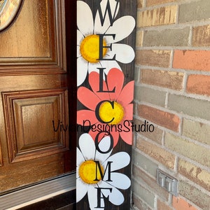 Spring Flowers Welcome Porch Leaner Handpainted Spring Sign, Spring ...