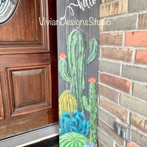 Spring Porch Leaner Sign Succulent Plants Hello Porch Leaner, Spring ...