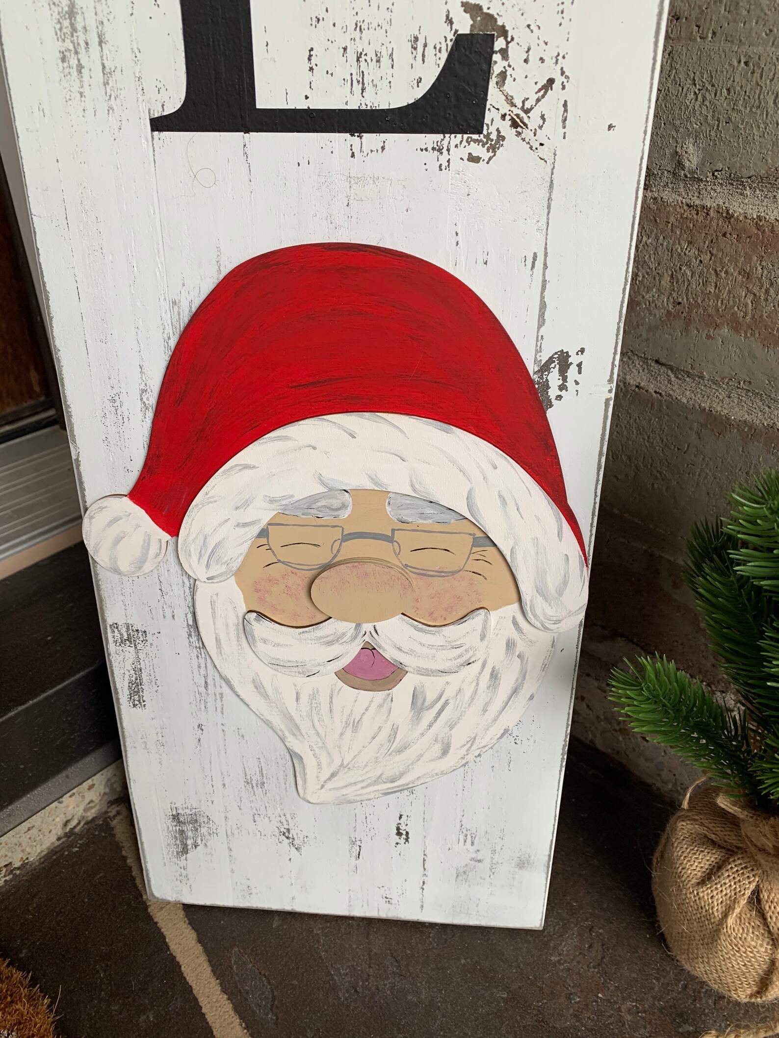 Welcome Porch Leaner Christmas Sign Santa Claus Christmas Home | Etsy