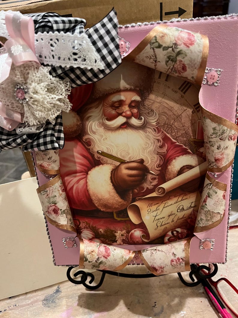 Exploding Canvas Pink Santa Claus - Etsy