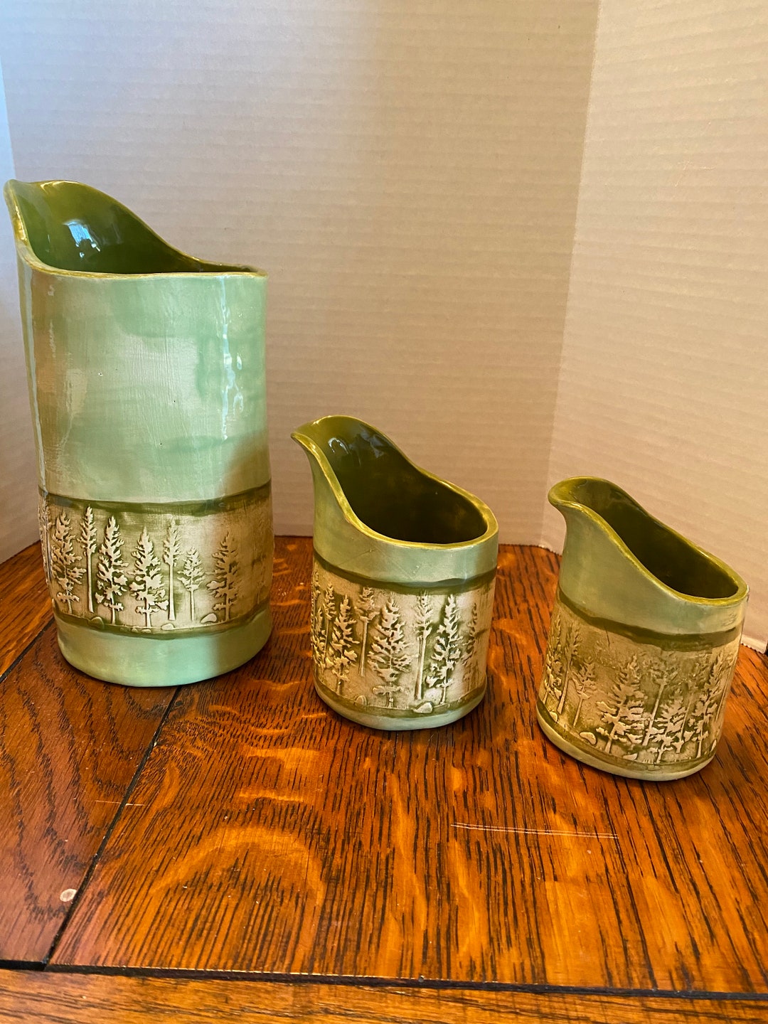 Pitchers With Forest Motif - Etsy