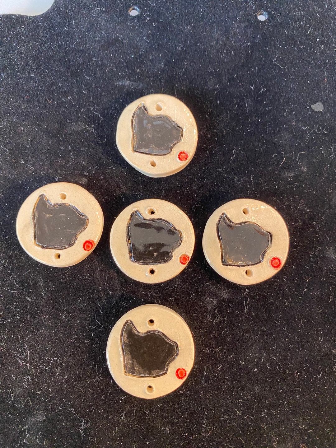 Black Cat Ceramic Buttons - Etsy