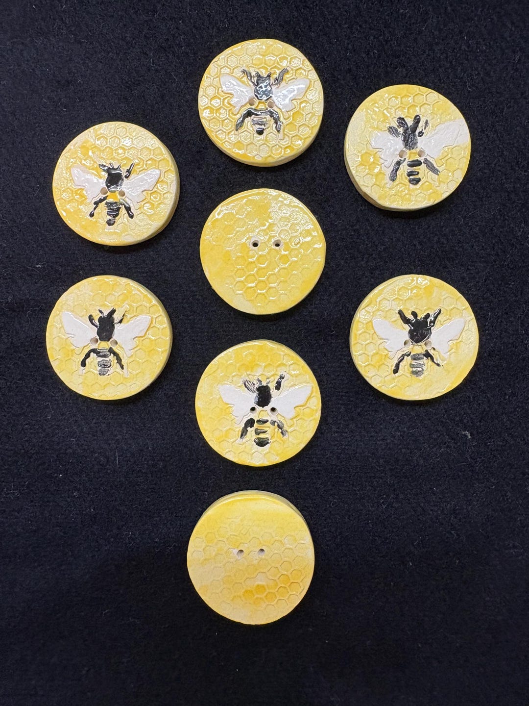 Bee and Honeycomb Ceramic Buttons - Etsy