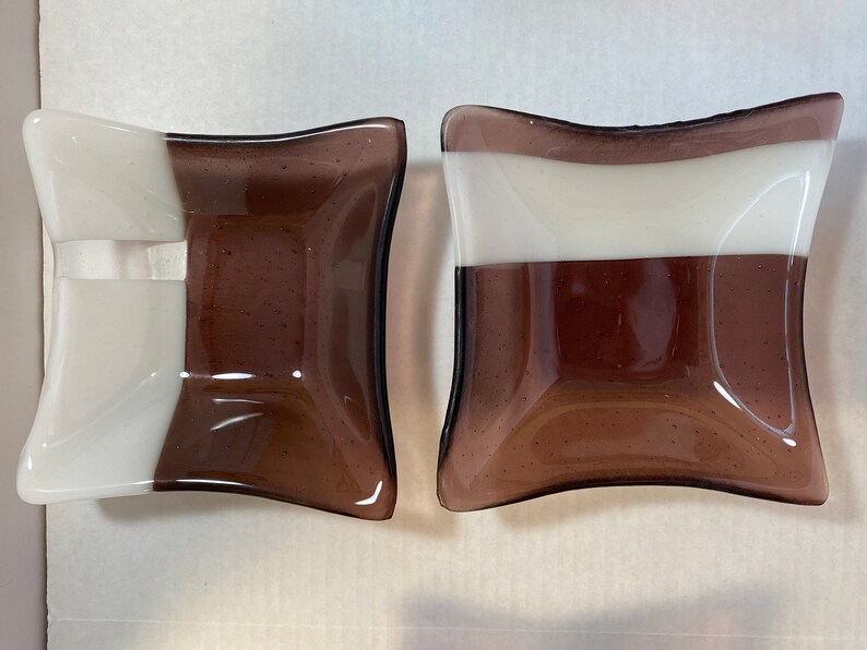 Square Glass Bowls Set Kiln Fused Glass - Etsy