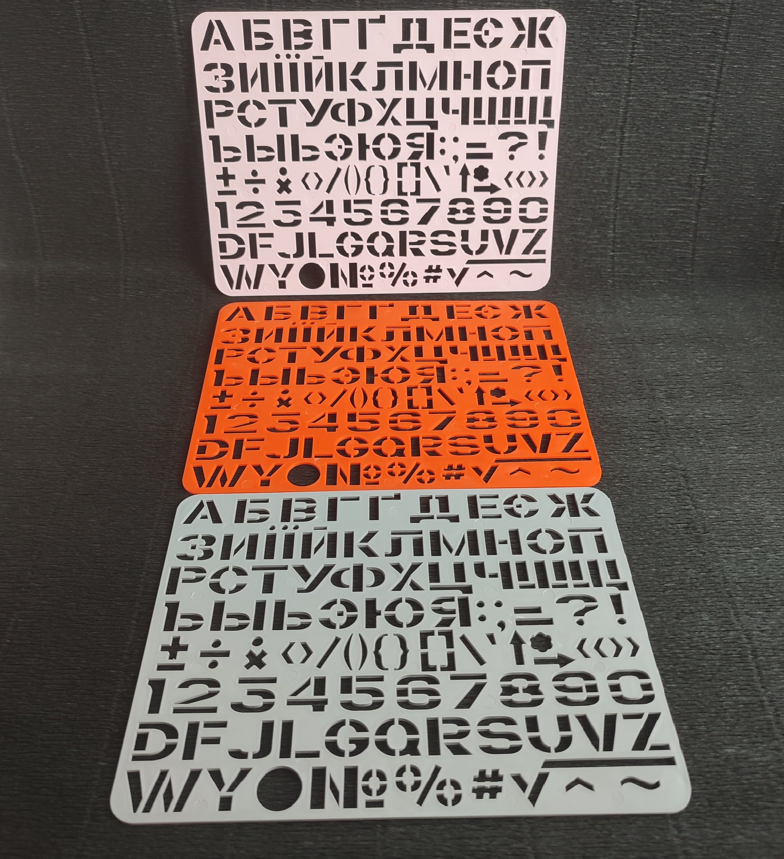 A New Plastic Stencil With Ukrainian and Russian Fonts for Writing ...