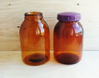 Brown Glass Jars - Etsy