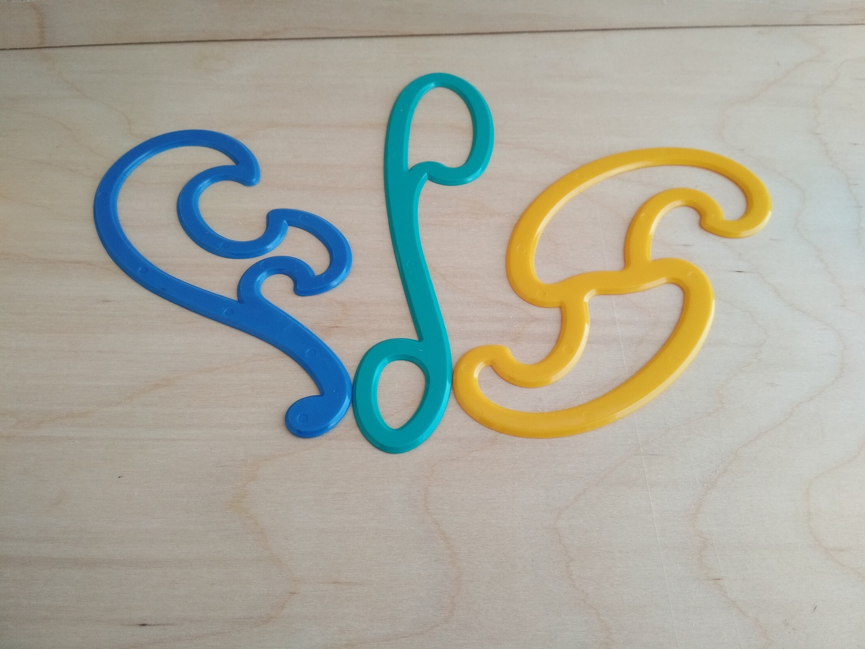 New Set of Plastic Templates of 3 Units for Drawing Curved Lines for ...