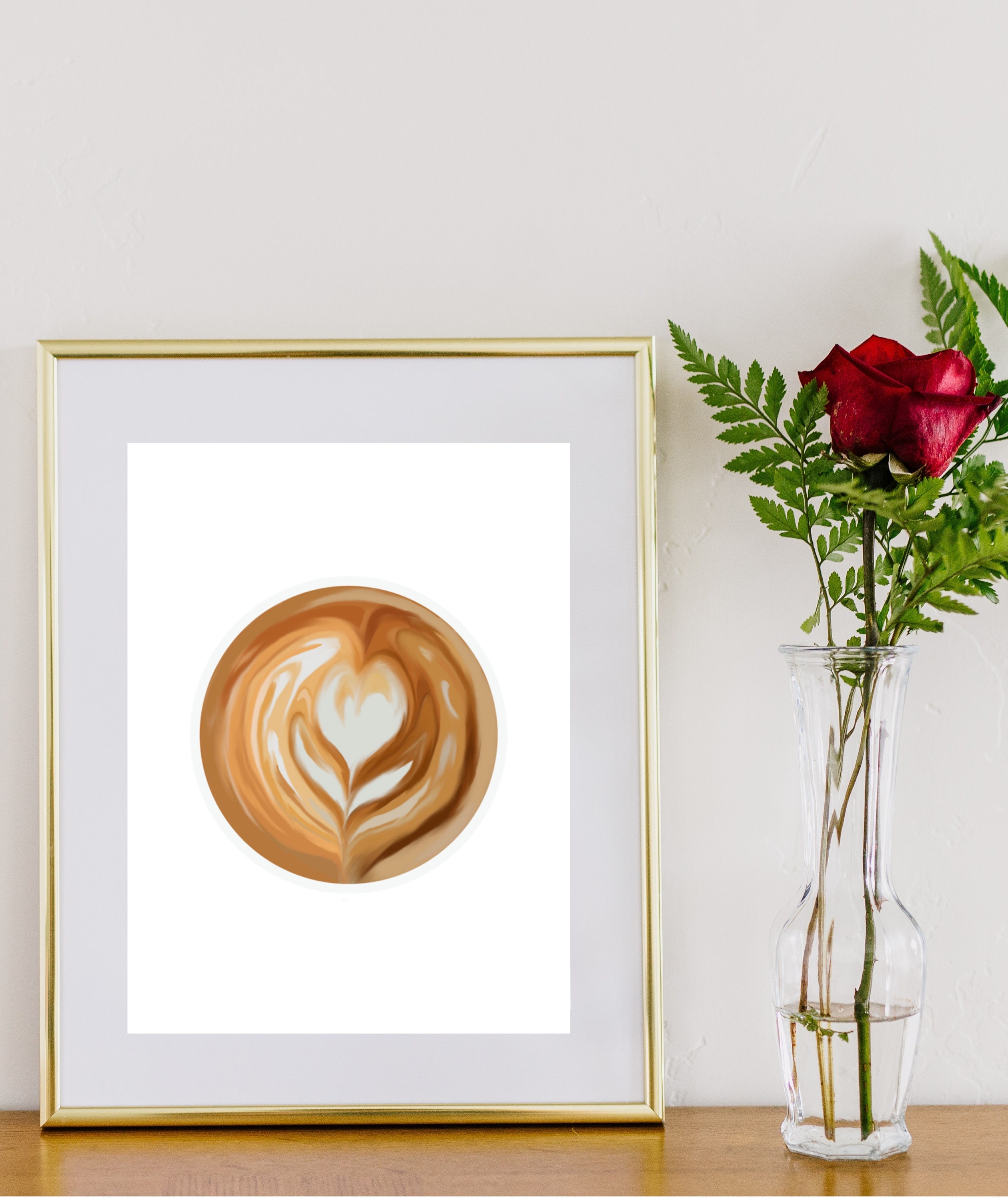 Latte Art Digital Print, Latte Art, Coffee, Digital Print, Digital ...