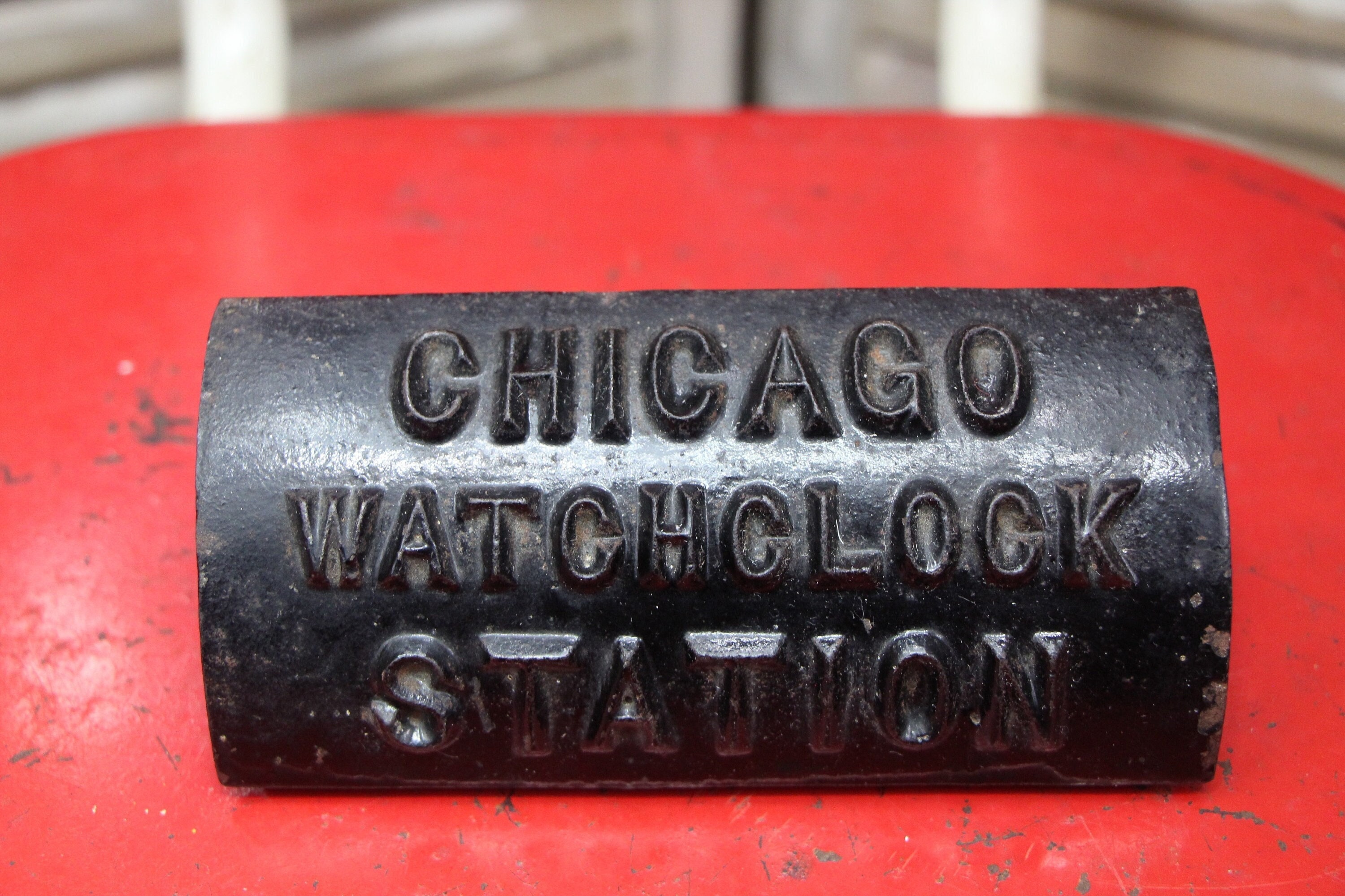 Vintage Cast Iron Chicago Watchclock Station Security Guard Box & Key ...