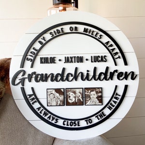 Personalized Grandparent Round Sign, 3D Letter, Shiplap or Color ...