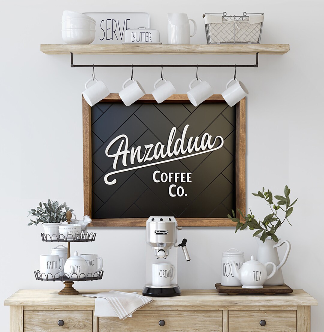 Personalized Last Name Coffee Co. Sign: 3D Laser Cut Home Cafe Decor - Etsy