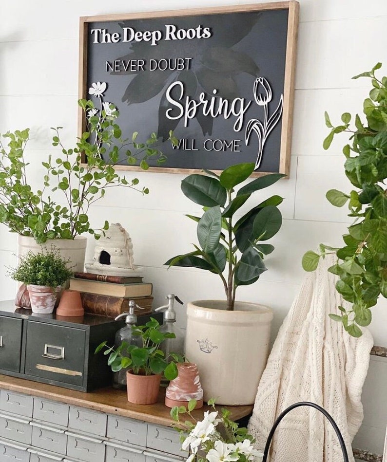 The Deep Roots Never Doubt Spring Sign 3D Laser Cut Letters & - Etsy