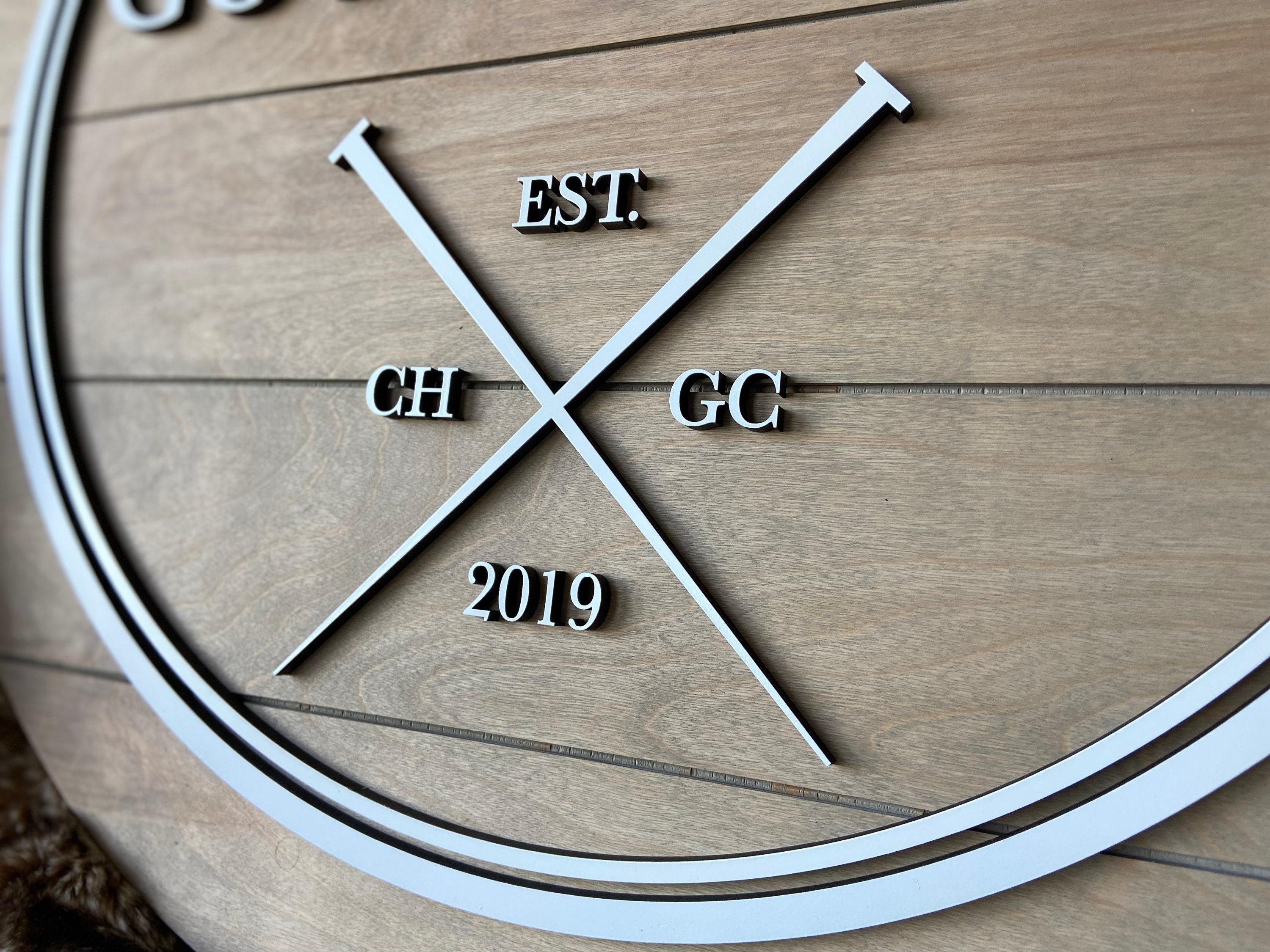 24 Custom Birch Stained Sign w/ 3D lettering Business Logo | Etsy