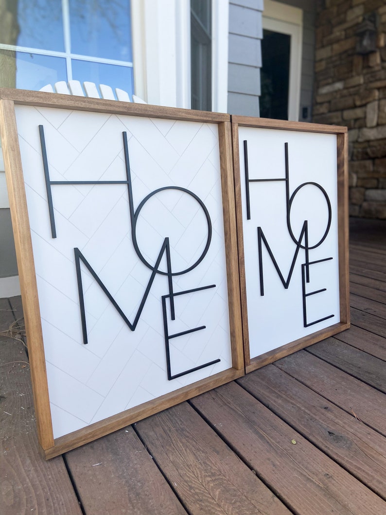 3D HOME Laser Cut Sign Raised Lettering Custom Background - Etsy