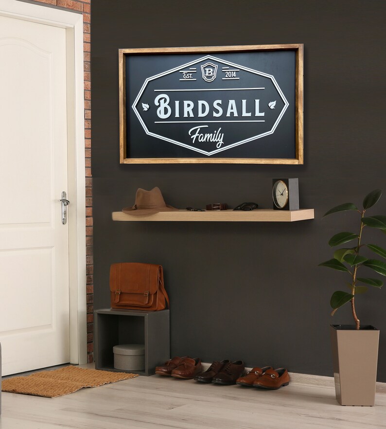 Personalized 3D Vintage Last Name Rectangle Modern Farmhouse Sign - Etsy