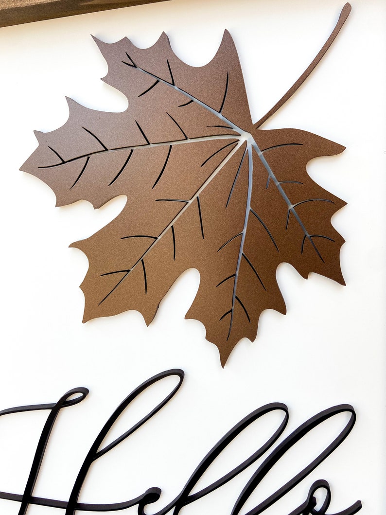 Handmade Hello Fall Sign: 3D Laser Cut Autumn Leaves Decor - Etsy