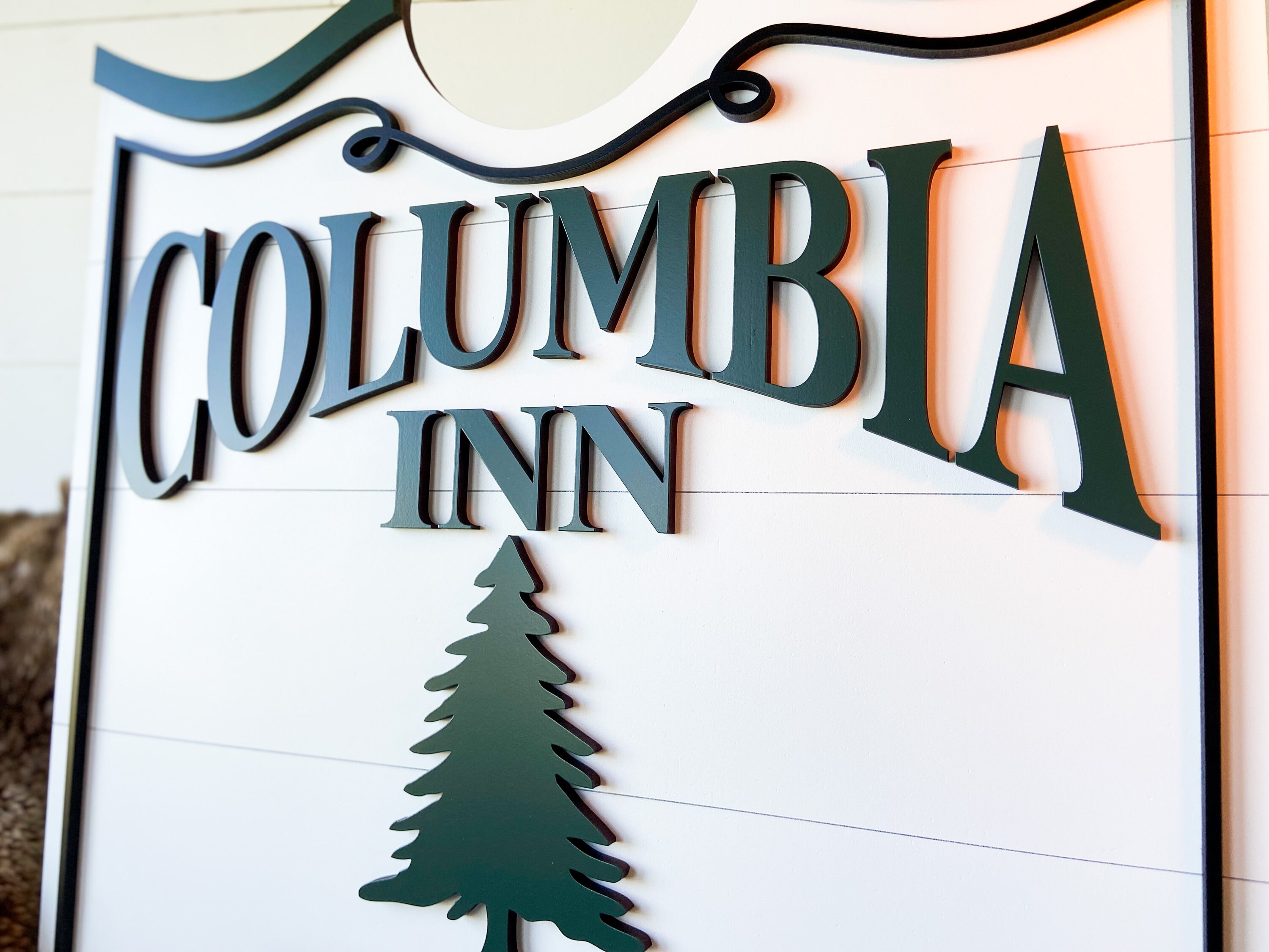 Columbia Inn Pine Tree Vermont 3D White Christmas Sign Árbol - Etsy España