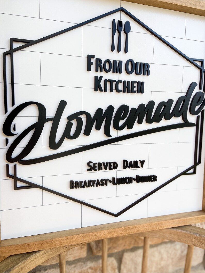 Homemade Kitchen Sign: 3D Lettering, Custom Colors - Etsy