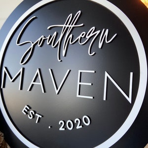 24" Round Fully Customized Signs, Engraved Background Patterns & 3D ...