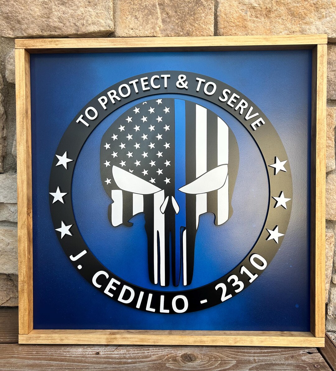 Personalized 3D Punisher Skull Wall Art for Law Enforcement & First ...
