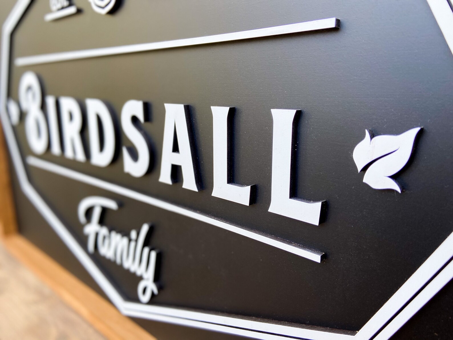 Personalized 3D Vintage Last Name Rectangle Modern Farmhouse | Etsy