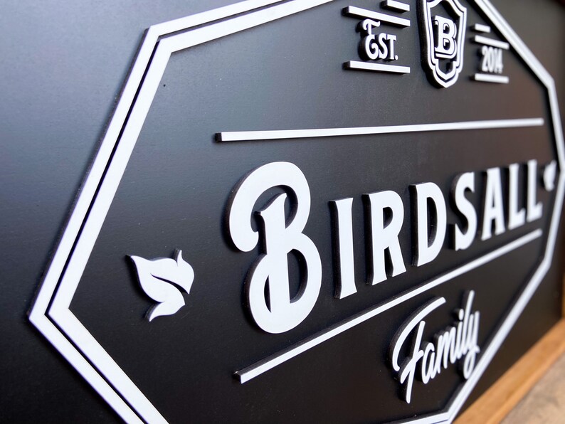 Personalized 3D Vintage Last Name Rectangle Modern Farmhouse Sign - Etsy