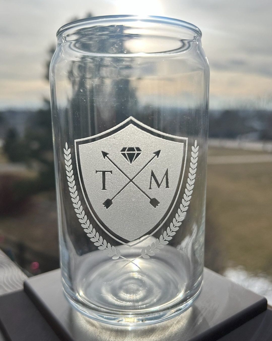 Personalized Beer Can Glass, Custom Design Beer Glass, Sand Blast ...