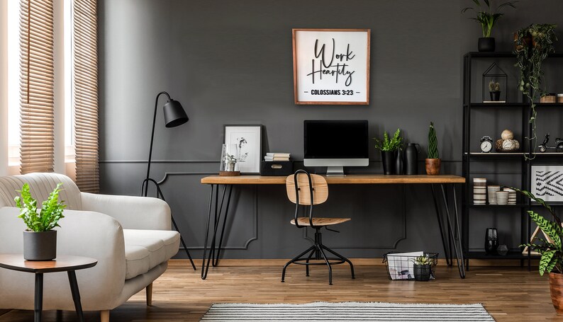 Custom Bible Verse Home Sign Work Heartily Office Sign 3D - Etsy