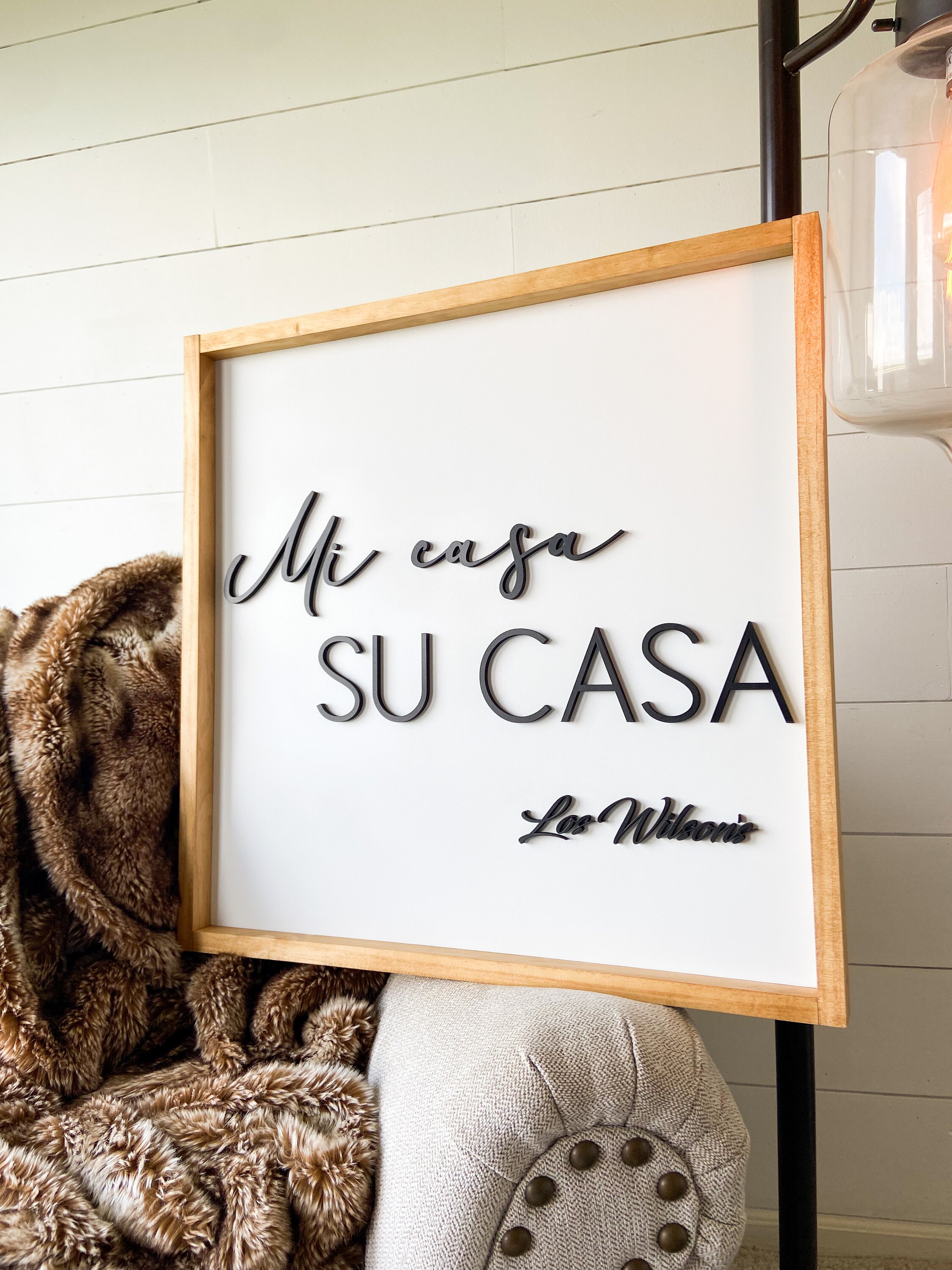 Mi Casa Su Casa 3D Sign Personalization Optional Custom | Etsy