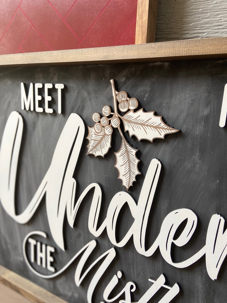 Meet Me Under the Mistletoe Sign: Farmhouse Christmas Decor - Etsy
