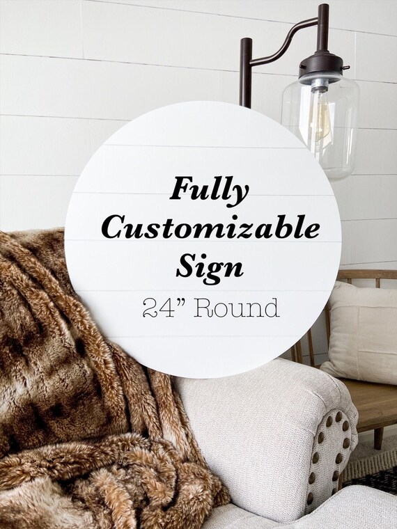 24 Round Fully Customized Signs Engraved Background | Etsy
