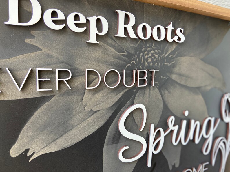 The Deep Roots Never Doubt Spring Sign 3D Laser Cut Letters & | Etsy