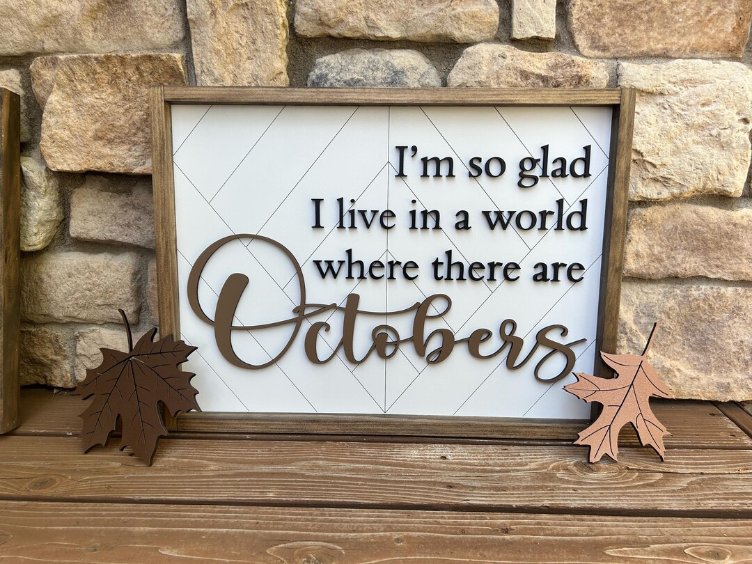 Handmade October 3D Sign: Fall Harvest Mantel Decor - Etsy