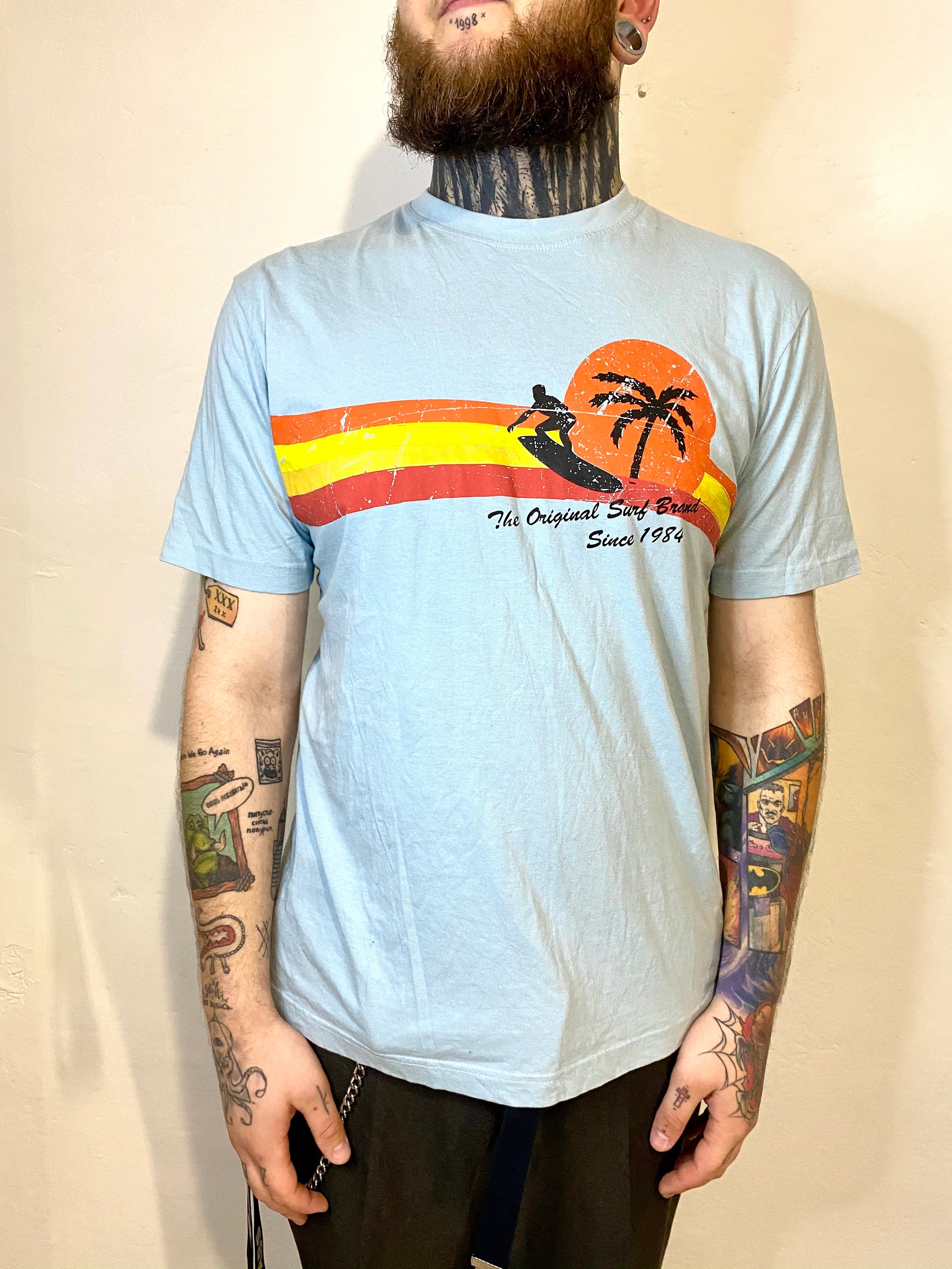 Blaues Herren Surf T-Shirt Original Surf Brand Used. Co | Etsy