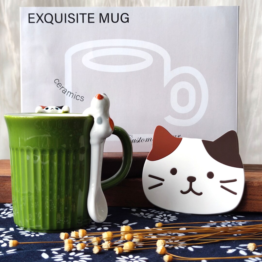 Calico Cat Mug Set,afternoon Tea Set, Personalized Mug,fun Mug - Etsy