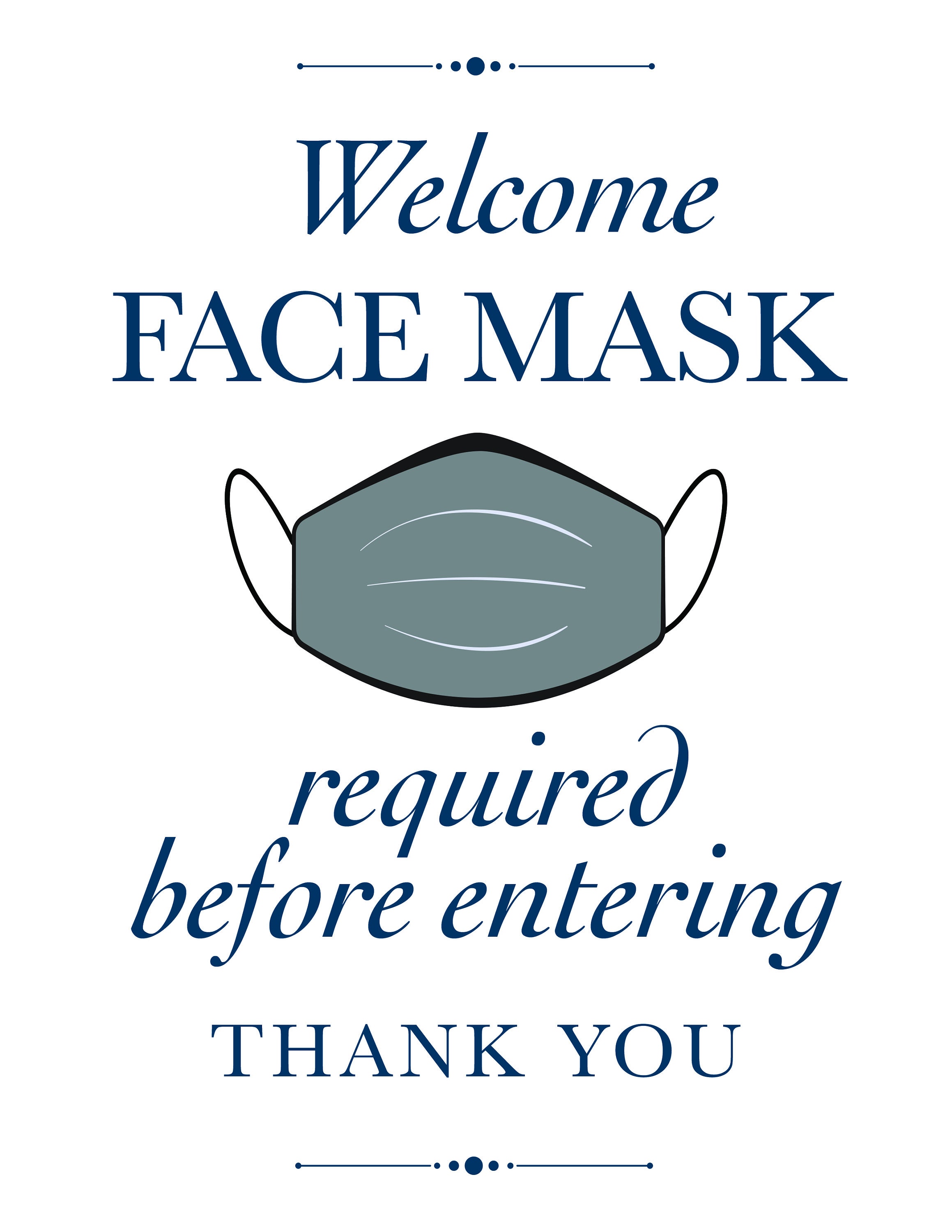 Face Mask Required Printable Sign - Etsy