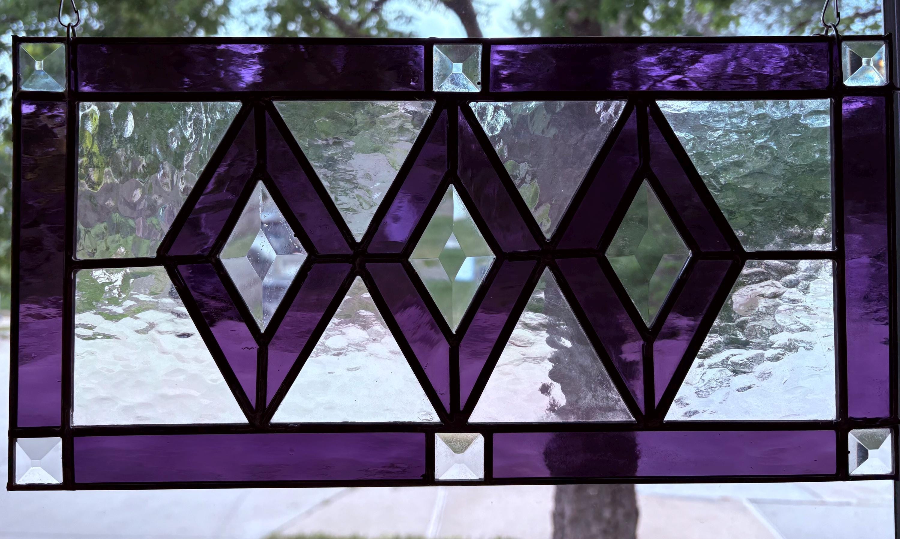 Variation on Purple Victorian Style Stained Glass Window 16 X 8 - Etsy