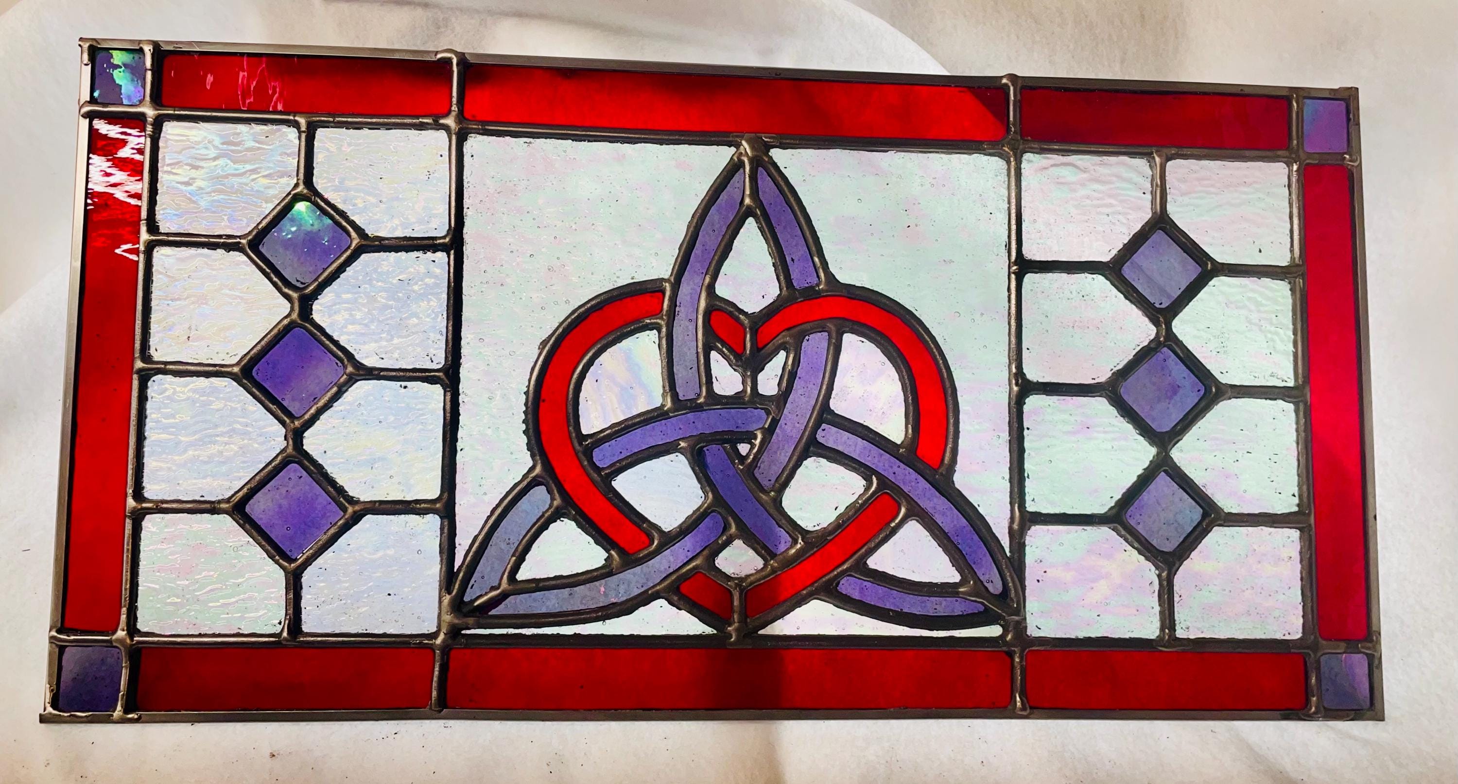 Celtic Love Stained Glass Window Panel - Etsy